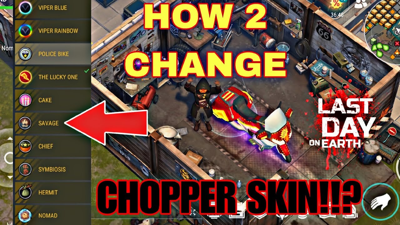 HOW TO CHANGE YOUR CHOPPER SKIN IN LDOE (last day on earth) - YouTube