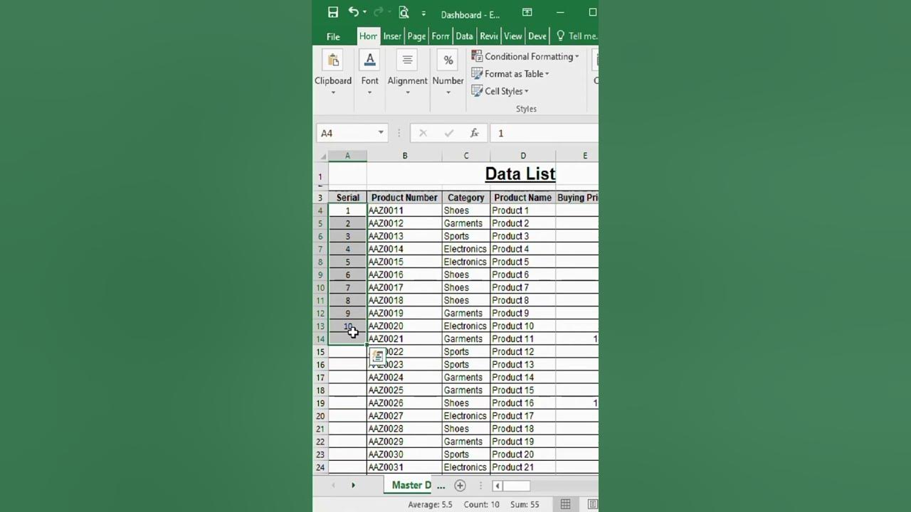 Automatic Serial Number In Excel Shorts Shortsfeed Viral Short Excelshorts Excelshortcuts