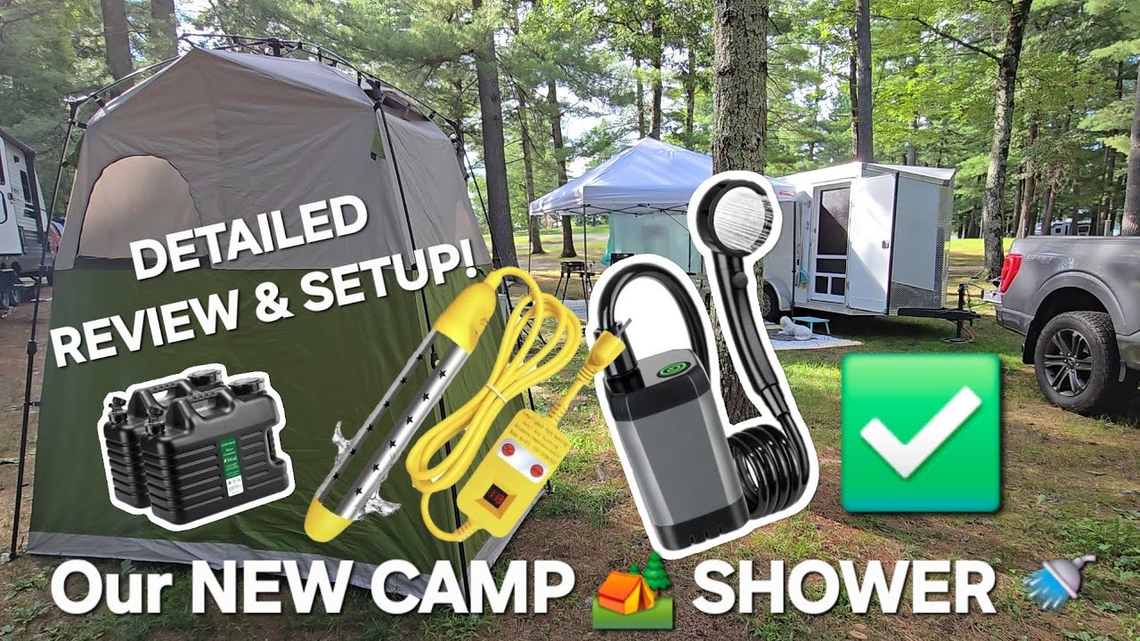 HOT WATER CAMP SHOWER! - YouTube