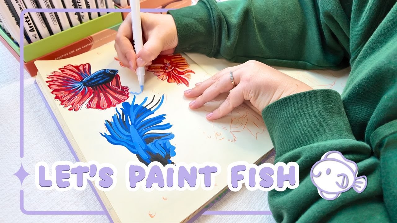 A Cozy Marker Review 🎨 | Painting Betta Fish with Arrtx - YouTube
