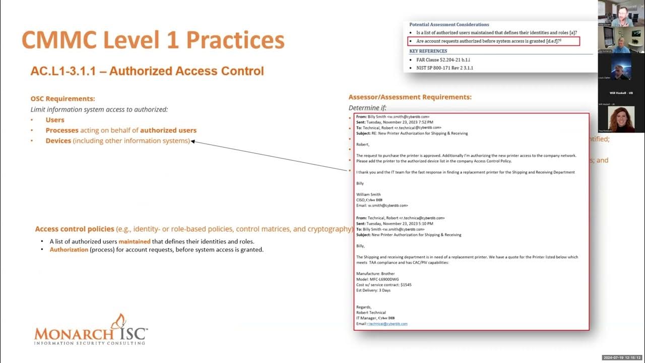 CMMC Practices Discussion: Access Control, Level 1 - YouTube