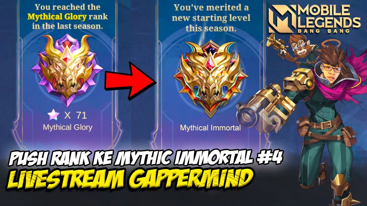 🔴 LIVE PUSH RANK KE MYTHICAL IMMORTAL EPISODE 4 SOLO RANK CHALLENGE ...