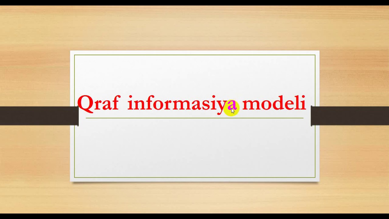 Qraf informasiya modeli - YouTube