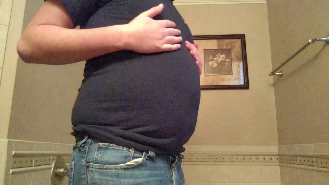 Overstuffed fast food belly - YouTube