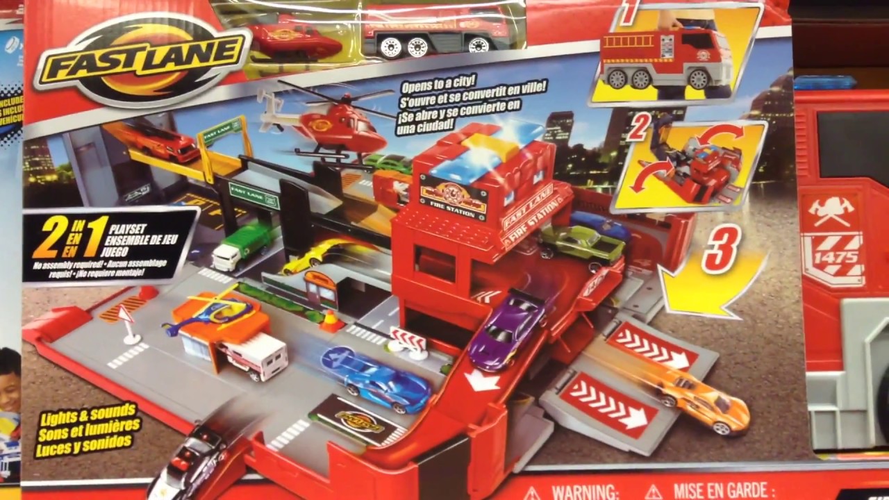 FAST LANE Toy Truck and Cars with Tracks Toy Hunt 2016 - YouTube