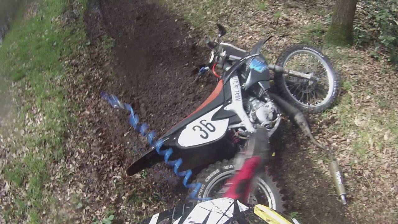 Dirtbike blow up + crash at high speed (80cc Malossi) - YouTube