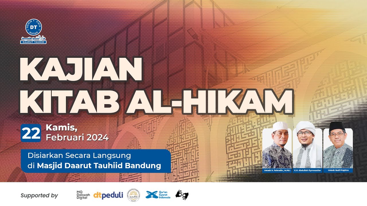 LIVE Kajian Kitab Al Hikam dari Masjid Daarut Tauhiid Bandung - YouTube