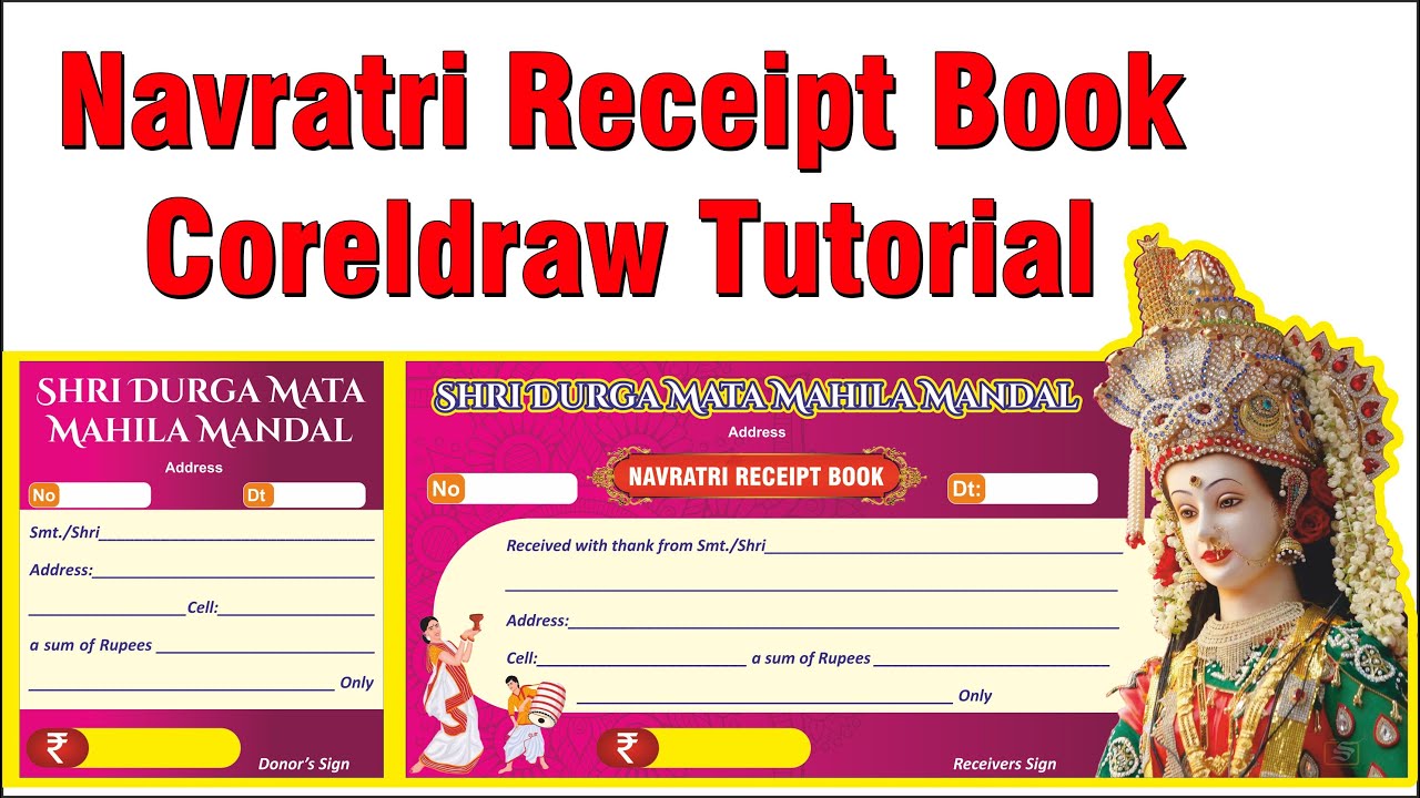 Navaratri Receipt Book Design in CorelDRAW Step by Step Tutorial in ...