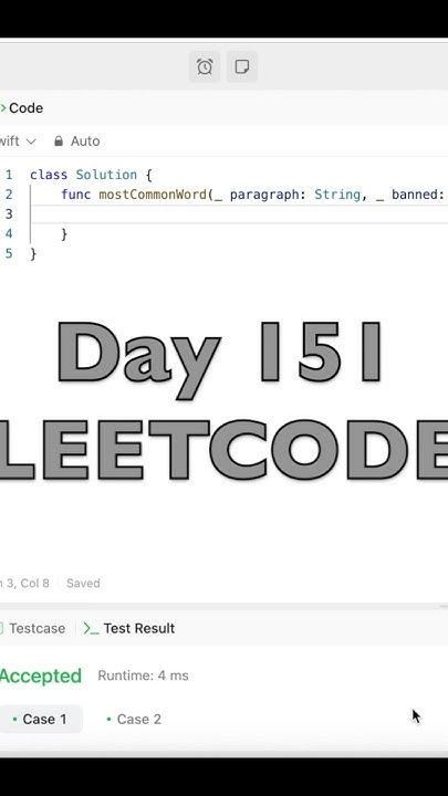 Day 151 Leetcode Problem 819 Swift Daily Challenge Swiftui Coding Faang Youtube