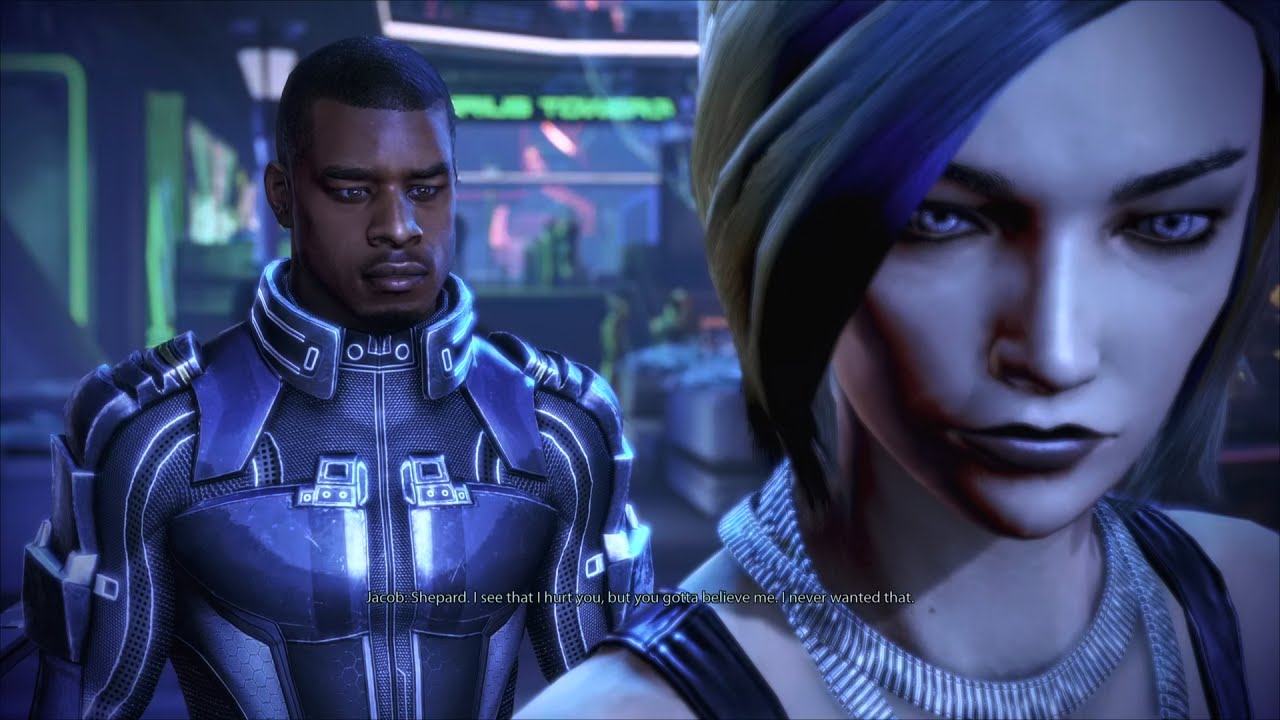 Mass Effect 3 - Citadel DLC - Jacob Romance/Angry Shepard - YouTube