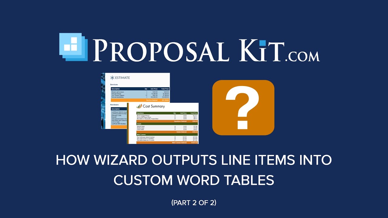 How Wizard Outputs Line Item Tables using Custom Templates - YouTube