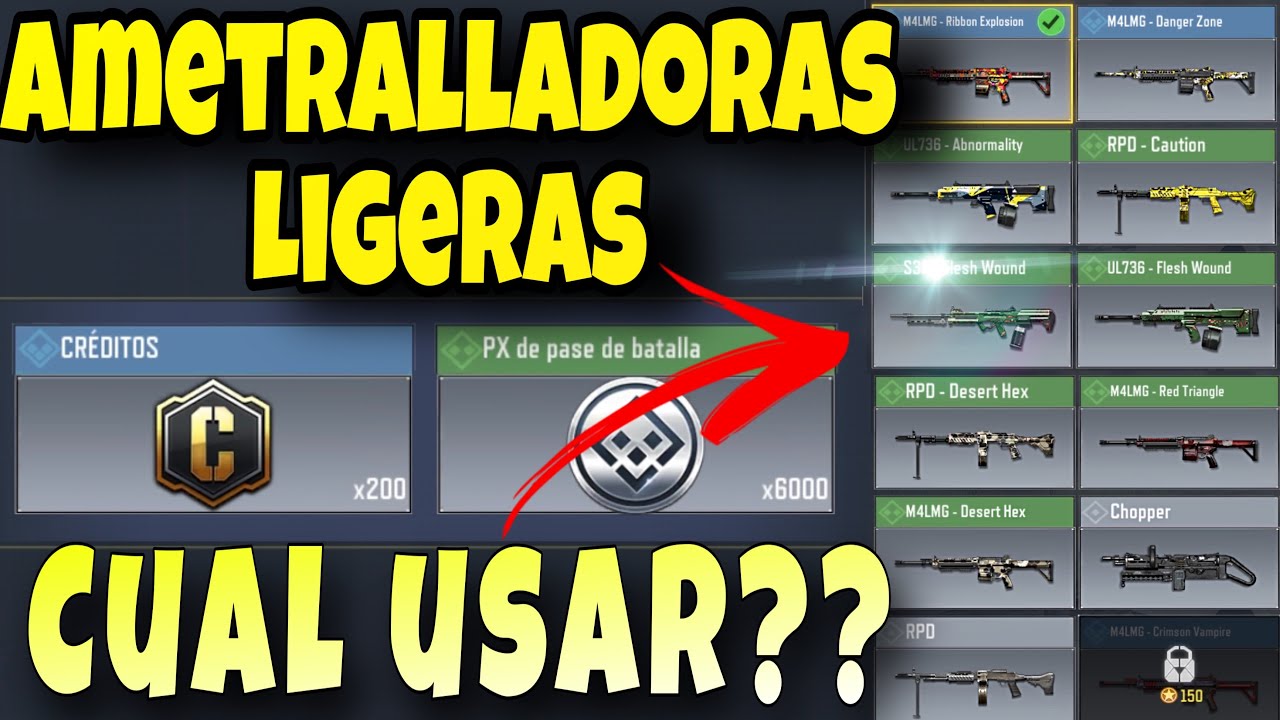 Cuales son las AMETRALLADORAS LIGERAS - Call of Duty mobile ( COD ...