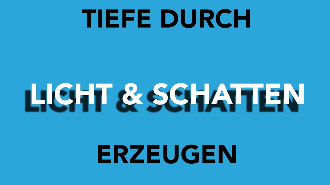 Licht und Schatten gekonnt einsetzen – 3D Effekte bei 2D Darstellungen - YouTube