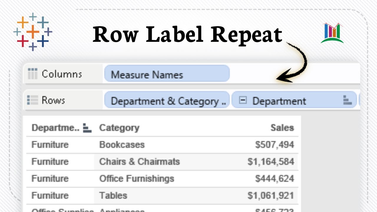 How to repeat row labels in Tableau (Table Precision) - YouTube
