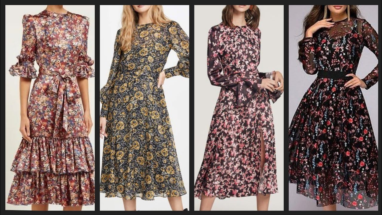 Gorgeous adorable Floral middi dress designs ideas collection fir women ...