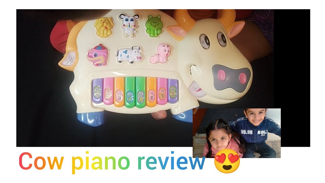 A cow piano review 🐮 for kids. fun learning colours, sounds with piano ...