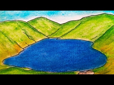 How to draw Lake|Waterform|Soft Pastel - YouTube