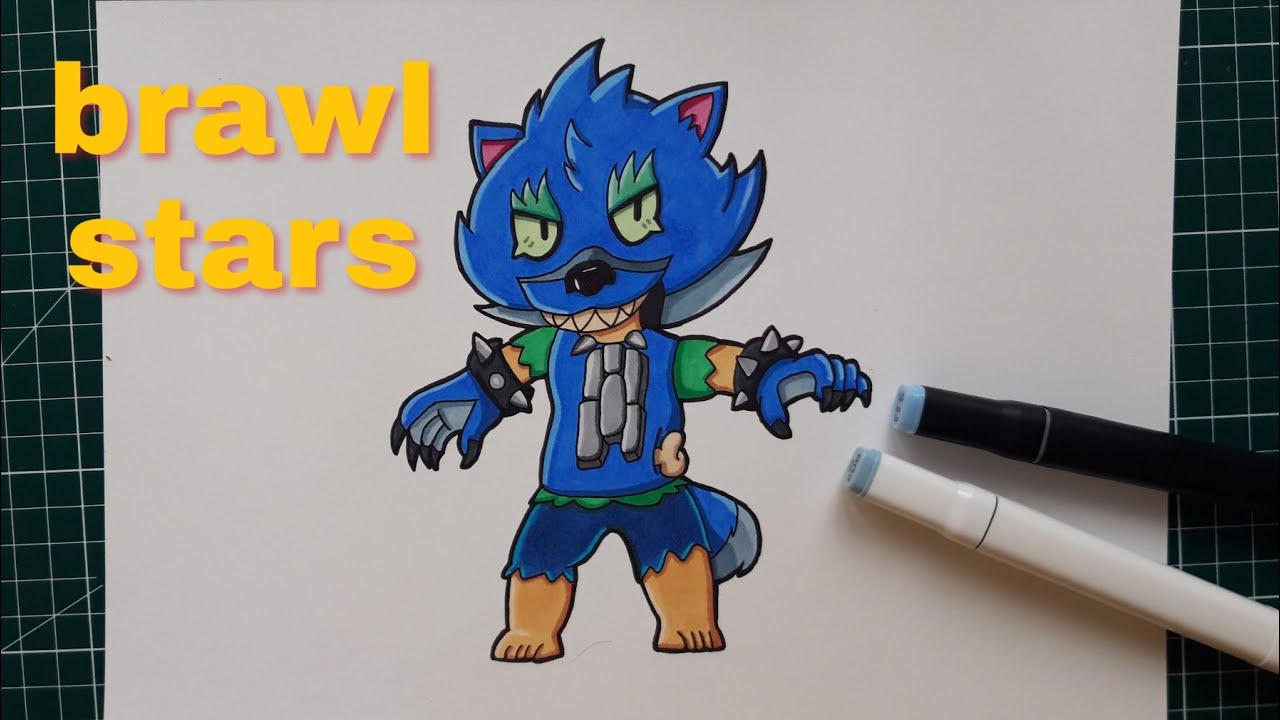 COMMENT DESSINER LÉON LOUP GAROU (Draw Brawl Stars) - YouTube