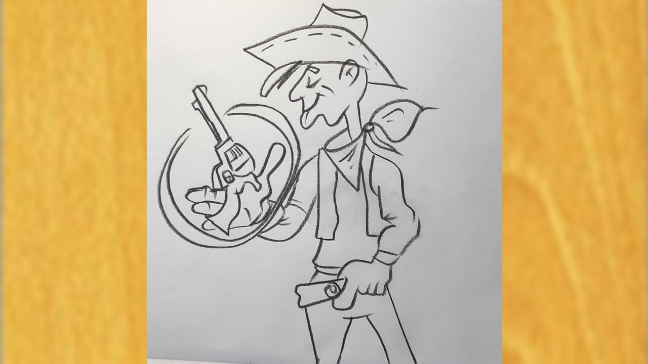 How to draw Cowboy cartoon. - YouTube