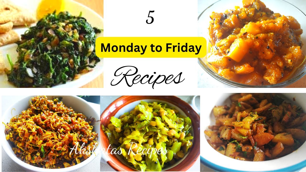 5 Monday to Friday Lunch Recipes part 1|Vegetarian Recipes|Easy & Quick ...