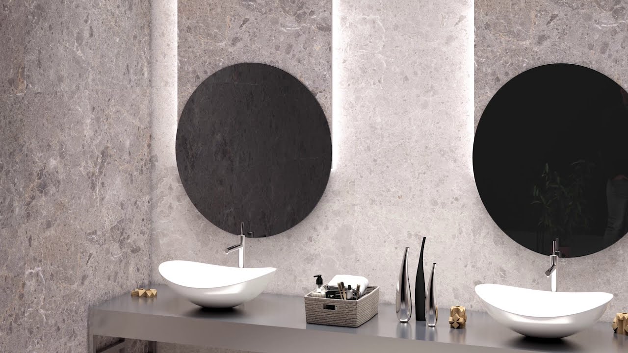 Basaltina & Terrazzo Artic Porcelain Tiles Collections - YouTube