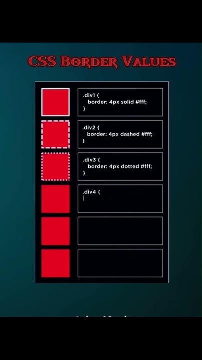 Border Values #html #css3 #css #border #borderlands #htmlcss #javascript #js #react #frontend # ...