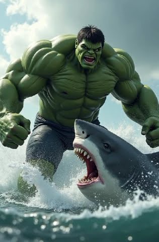 Hulk vs shark 🦈 super powerful hybrid...#hybrid #technology#shortfeed# ...