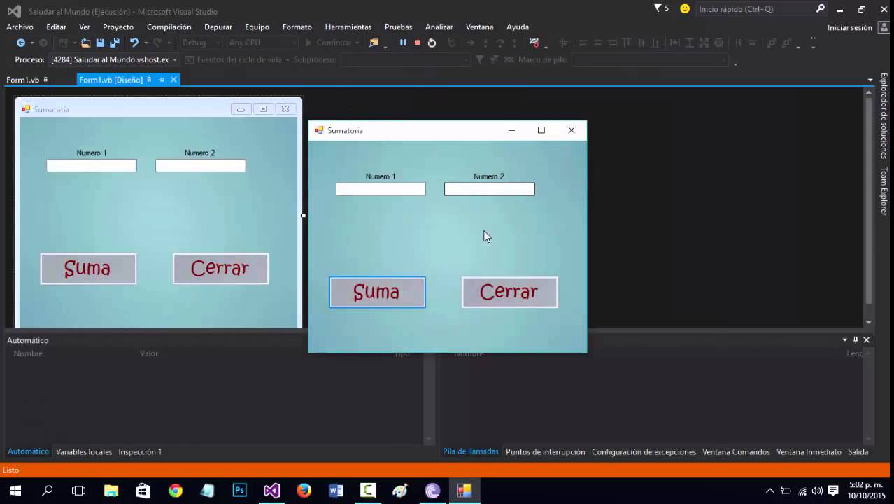 Uso de Botones, labels, TexBox en Visual Basic 2015 #3 - YouTube
