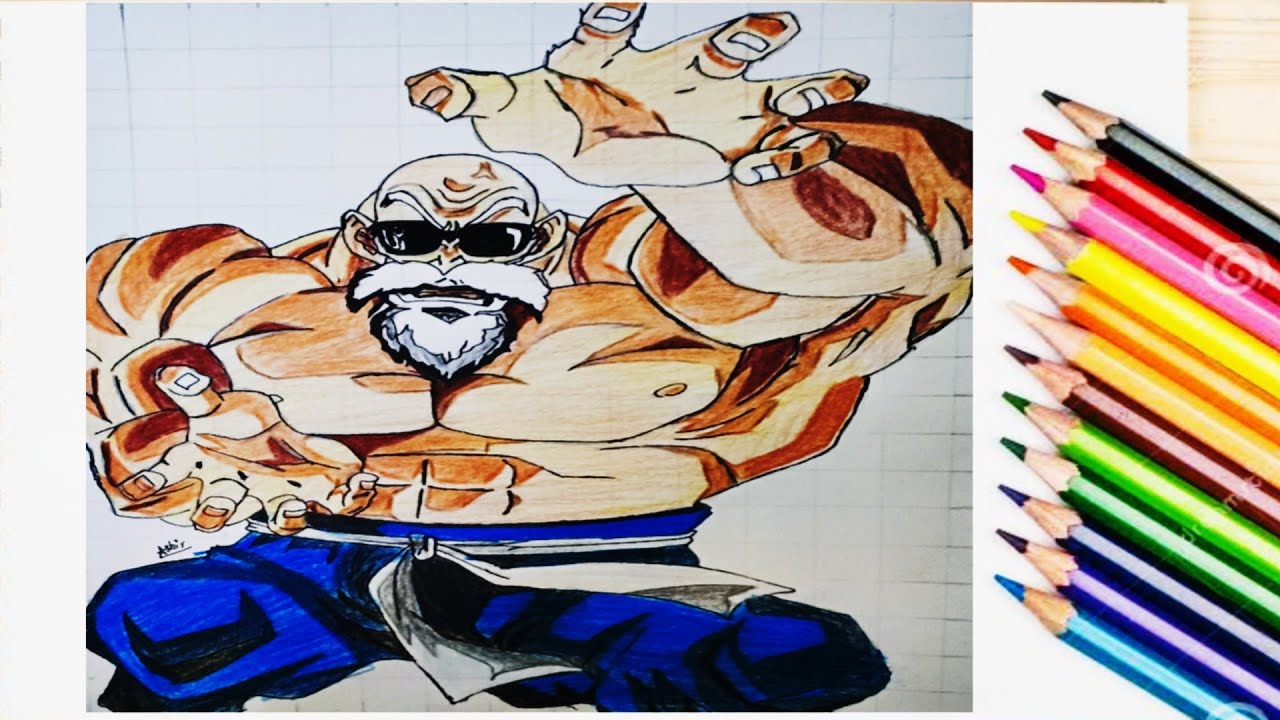 Master Roshi Complete Drawing with Color Pencils #masterroshi # ...