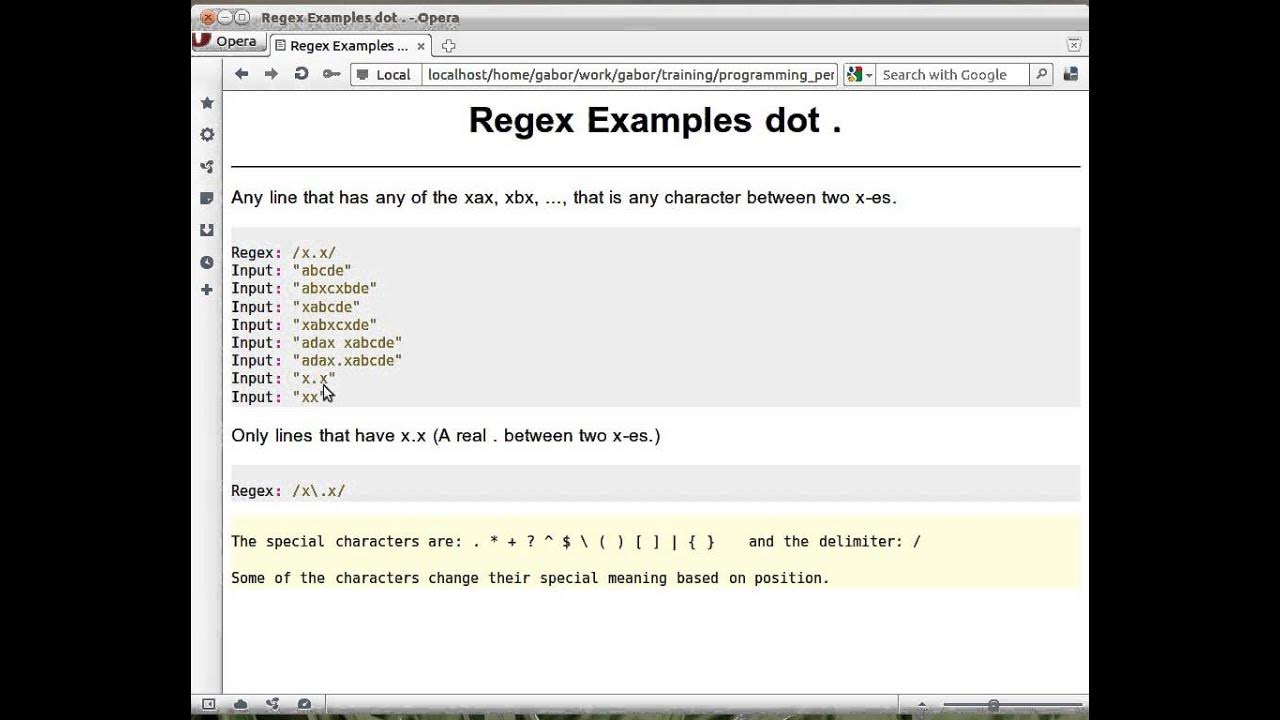 Beginner Perl Maven tutorial: 8.6 - match any character - YouTube