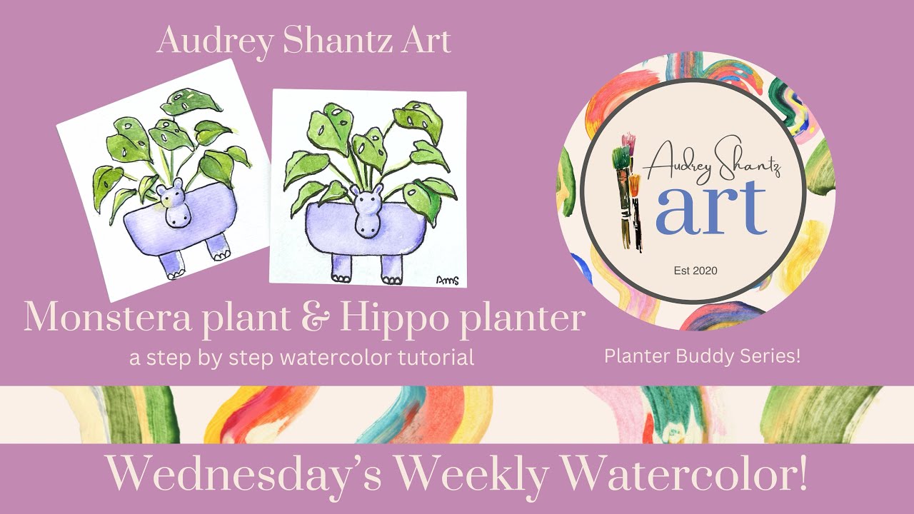 Monstera Plant & Hippo Planter PLANTER BUDDY SERIES Wednesday's Weekly ...