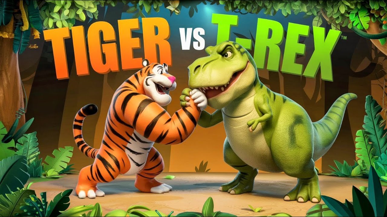 🦖🐅T-Rex vs. Tiger – Who Wins This Hilarious Jungle Showdown🦖🐅 / The ...