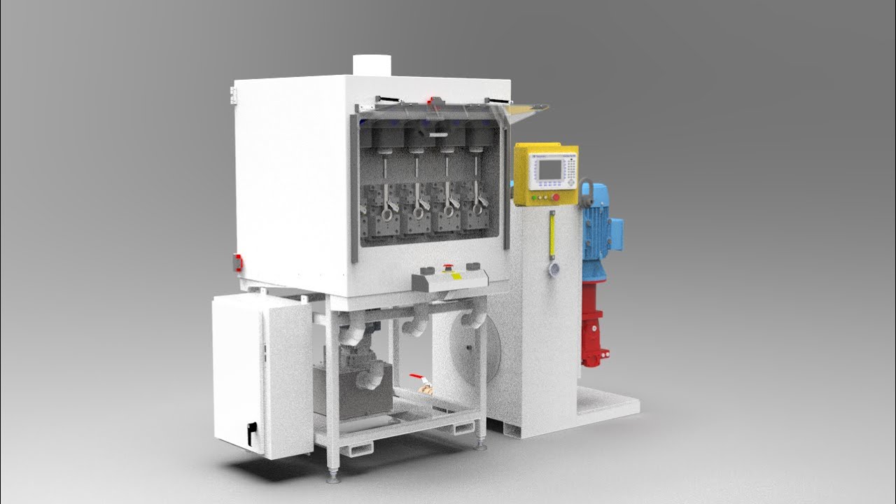 3D design of 4 stations hydraulic tapping machine design model - YouTube