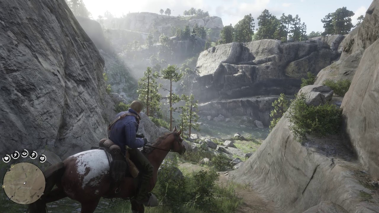 Red Dead Redemption 2 Riding the mountains and fishing - YouTube