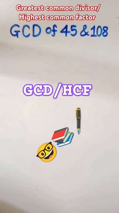 Greatest common divisor/Highest common factor #maths #education #hcf ## ...
