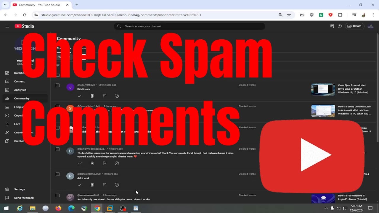 How To Check Spam Comments On YouTube [Guide] - YouTube