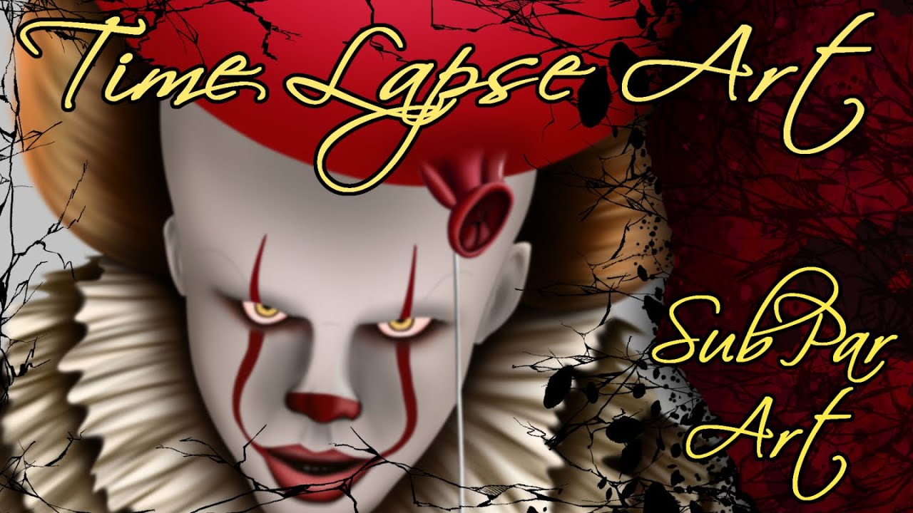 Pennywise Timelapse: Drawing the IT Clown Digital Art 🤡 - YouTube