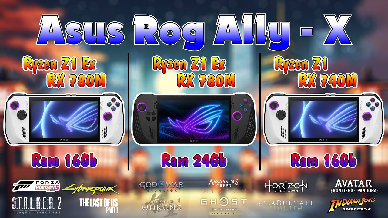 Asus Rog Ally X & Asus Rog Ally Z1E & Asus Rog Ally Z1 | Test Game ...