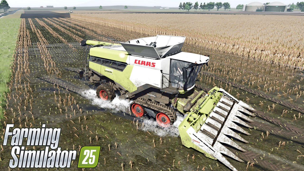 FS25 Realistic Graphics | MAIZE HARVEST in extreme wet soil conditions ...