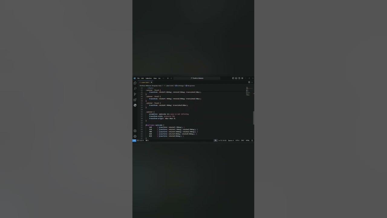 How To Create A Cube Animation By Using Html Css And Javascript Coding Java Shorts 