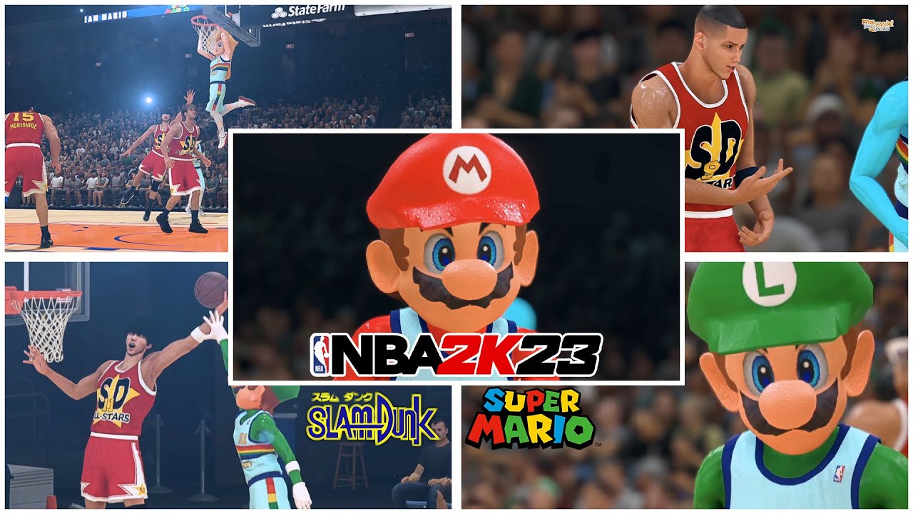 Slam Dunk Anime All-stars vs Super Mario All-stars - NBA 2K23 Mods ...