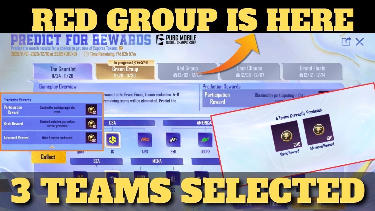NEW PREDICTION EVENT | RED GROUP TEAMS ESPORTS TOKEN REWARDS | PREDICT ...