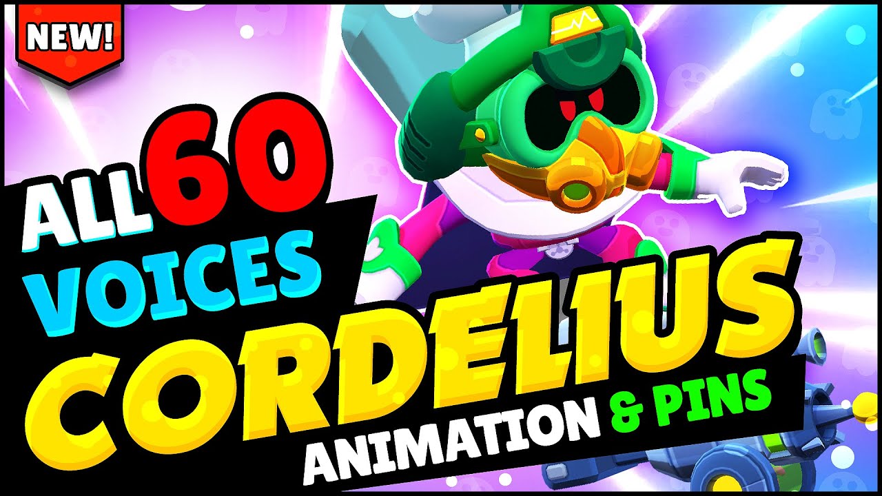 New Brawler Cordelius Voice Lines, PINS & ANIMATIONS - Brawl Stars # ...