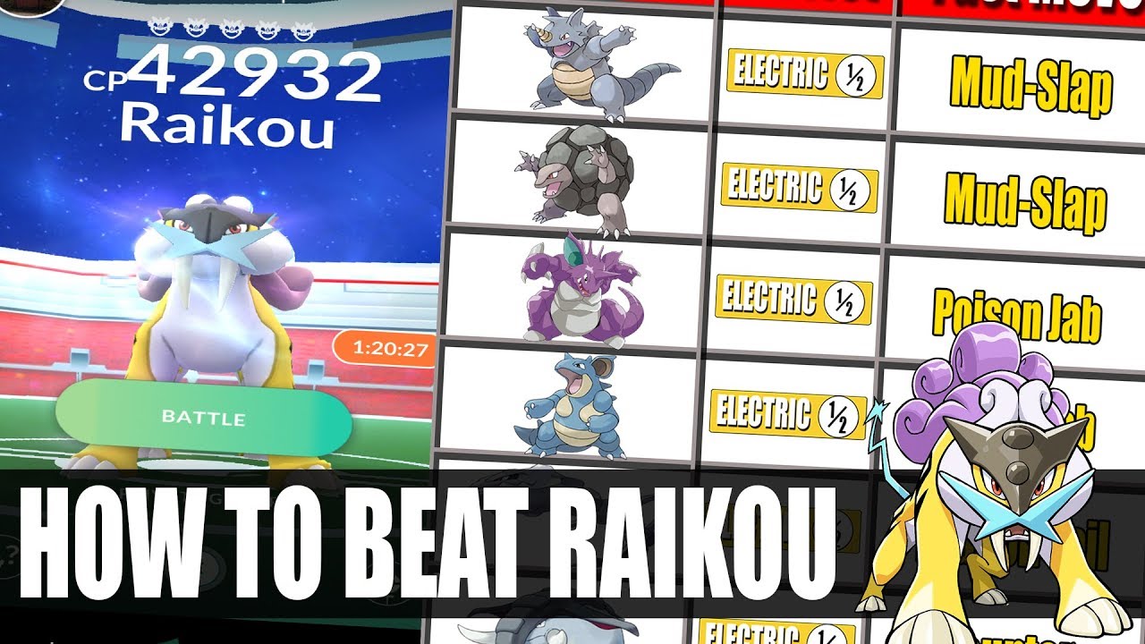 HOW TO BEAT RAIKOU LEGENDARY RAID | RAIKOU COUNTERS - POKEMON GO ...