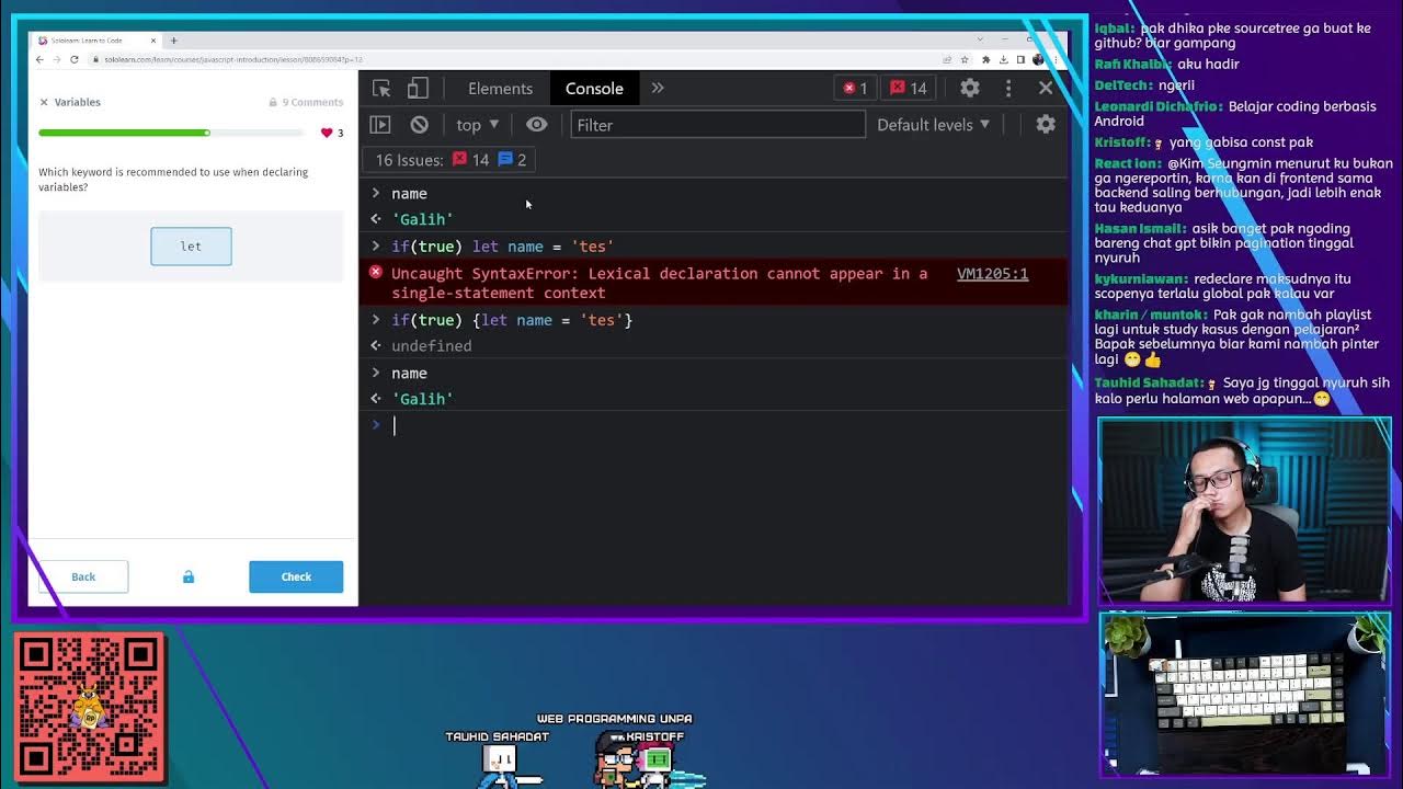 🔴 Tamatin Sololearn Javascript Youtube