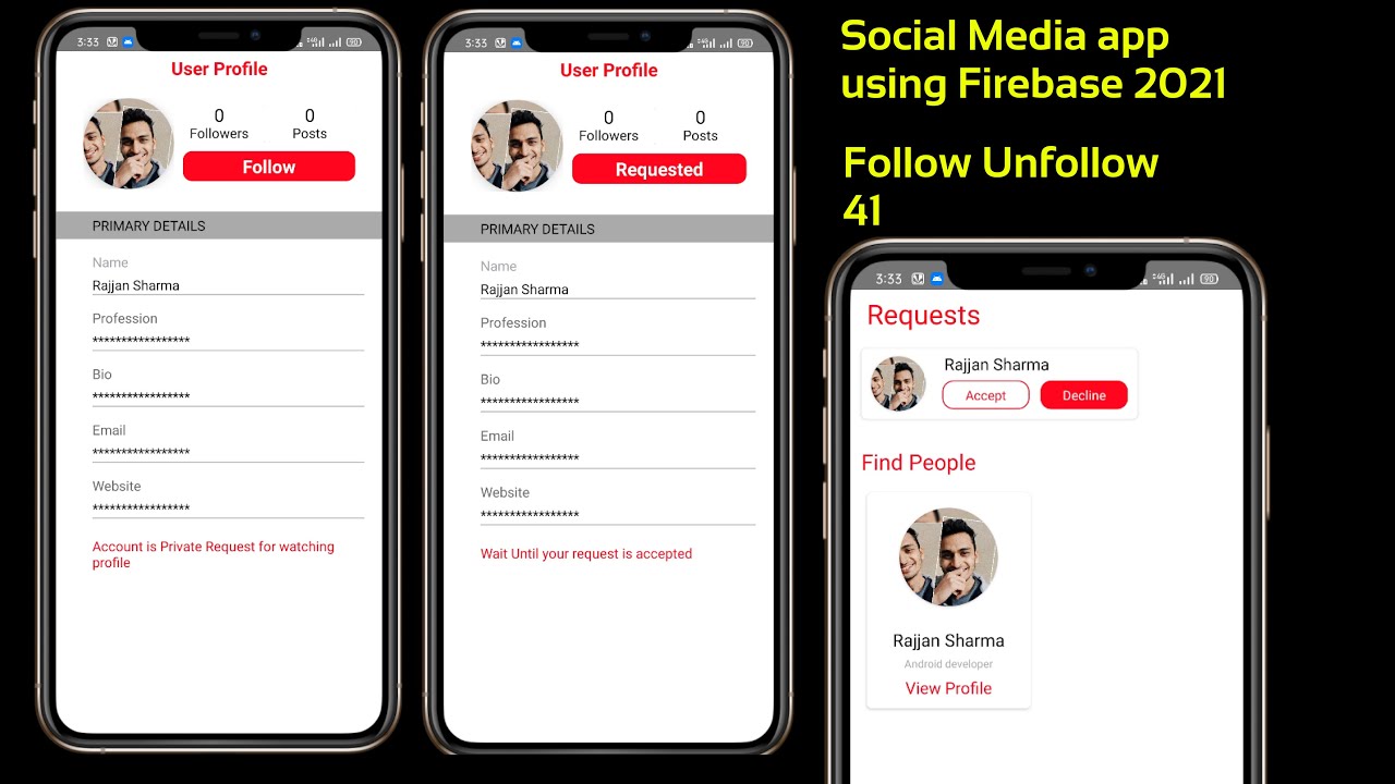 social media app firebase android 2021 || Follow Unfollow User - YouTube