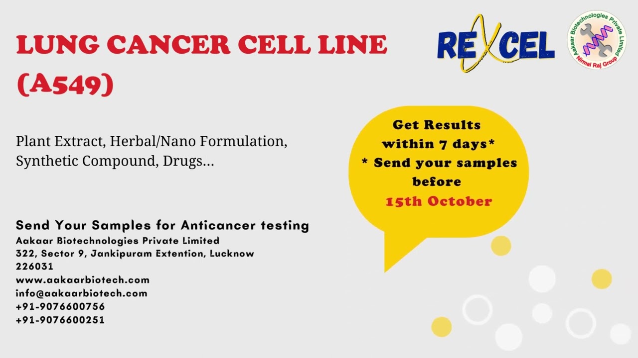 Lung Cancer Cell Line (A549) (Anticancer Activity Testing) - YouTube