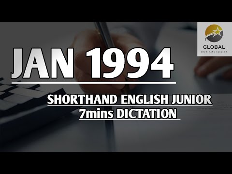 JAN 1994 SHORTHAND DICTATION ENGLISH JUNIOR SPEED 7mins 🔊💭✍🏼🏆✨