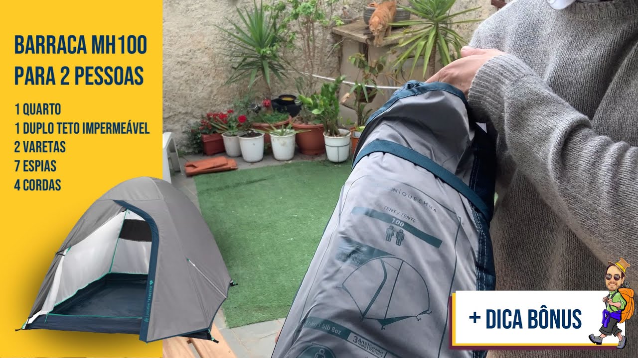 BARRACA QUECHUA MH100 DECATHLON PARA 2 PESSOAS - YouTube