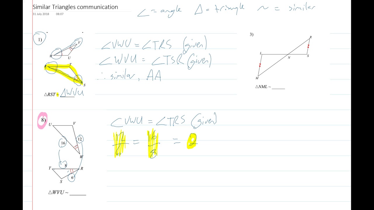 Similar Triangle communication - YouTube